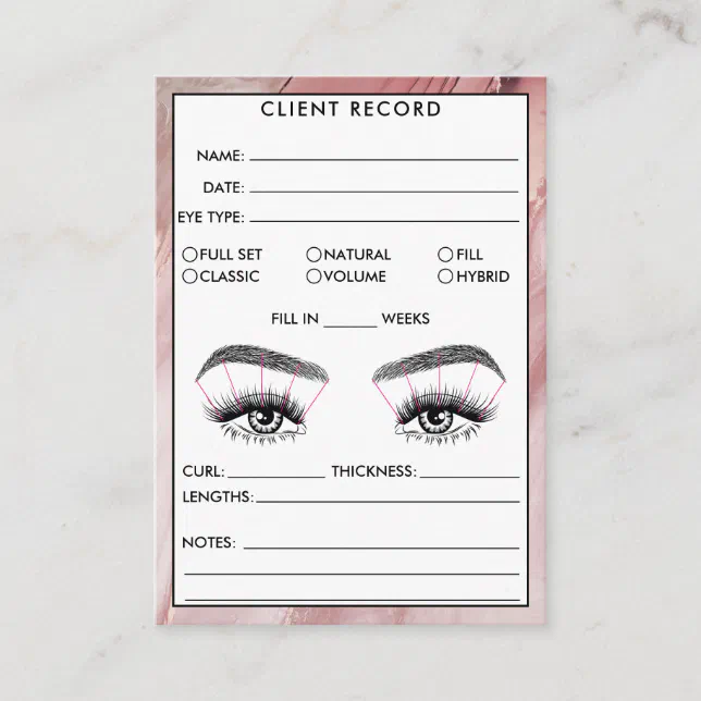 Lash Client Record Add Logo Business Card | Zazzle