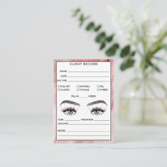 Lash Client Record Add Logo Business Card | Zazzle