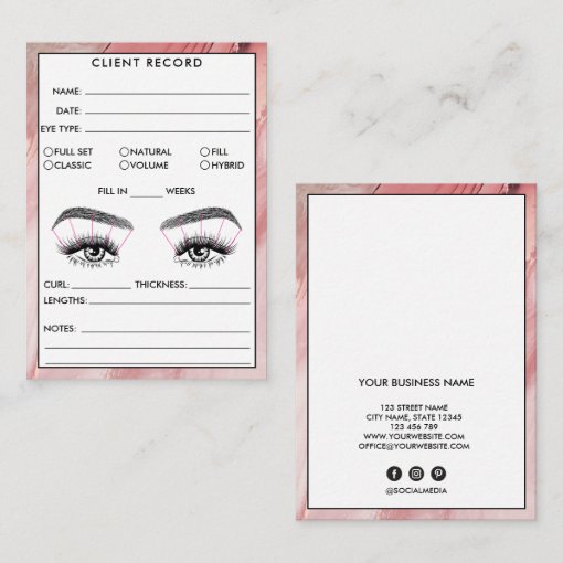 Lash Client Record Add Logo Business Card | Zazzle