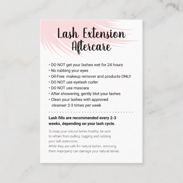 Lash extension aftercare instructions appointment | Zazzle