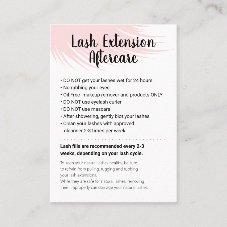 Lash extension aftercare instructions appointment | Zazzle
