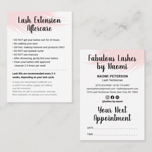 Lash extension aftercare instructions appointment | Zazzle