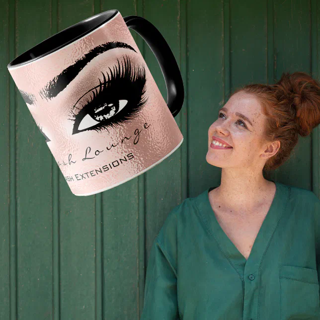 Lash Extension Eye Makeup Artist Studio Rose Gold Mug | Zazzle