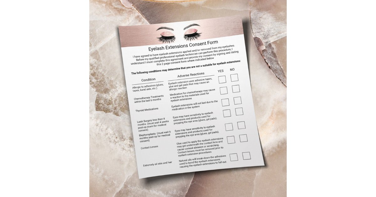 Lash Extensions Liability Waiver Release Form Flyer | Zazzle