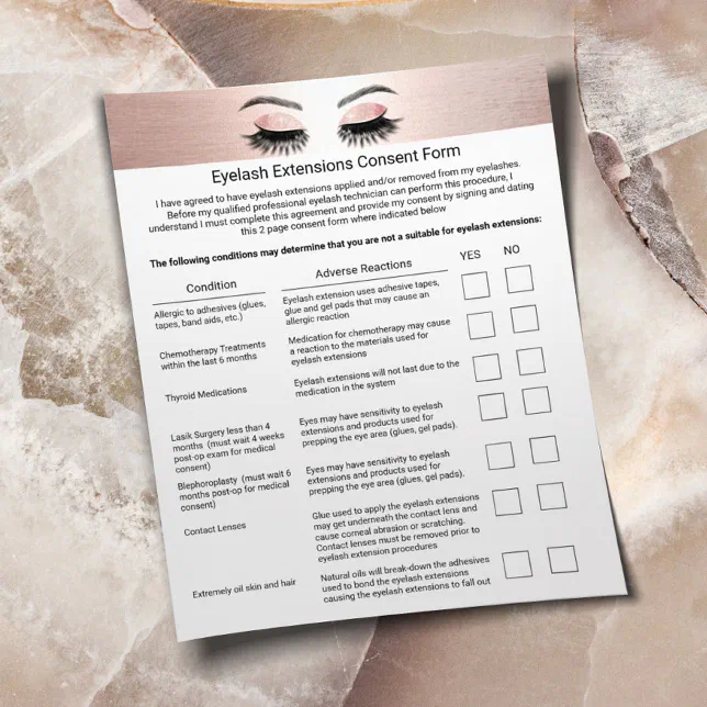 Lash Extensions Liability Waiver Release Form Flyer | Zazzle
