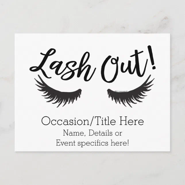Lash Out Eyelashes Lash Salon Makeup Artist Postcard | Zazzle