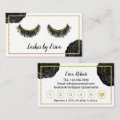 Lash Technician Makeup Artist Black Floral Loyalty Card | Zazzle