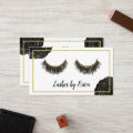Lash Technician Makeup Artist Black Floral Loyalty Card | Zazzle