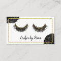 Lash Technician Makeup Artist Black Floral Loyalty Card | Zazzle
