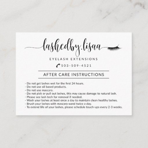 Lashed by Lisa Business Card | Zazzle
