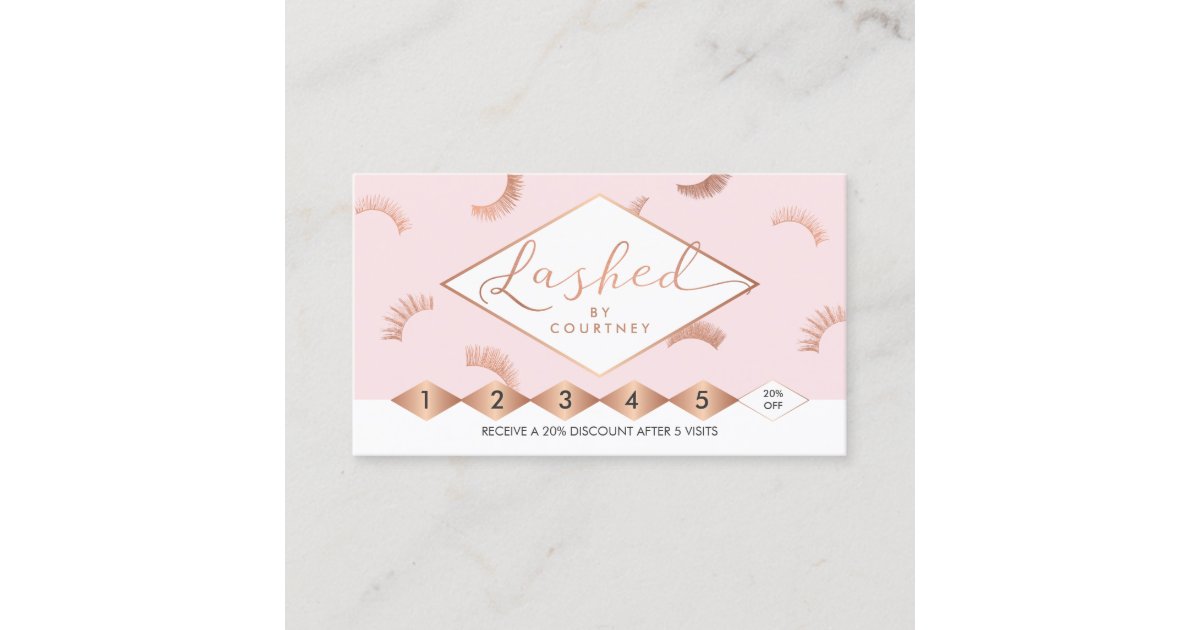 Lashed Text Lashes Pattern Pink/Rose Gold Loyalty | Zazzle