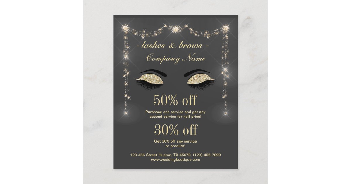 Lashes business personalized flyer | Zazzle
