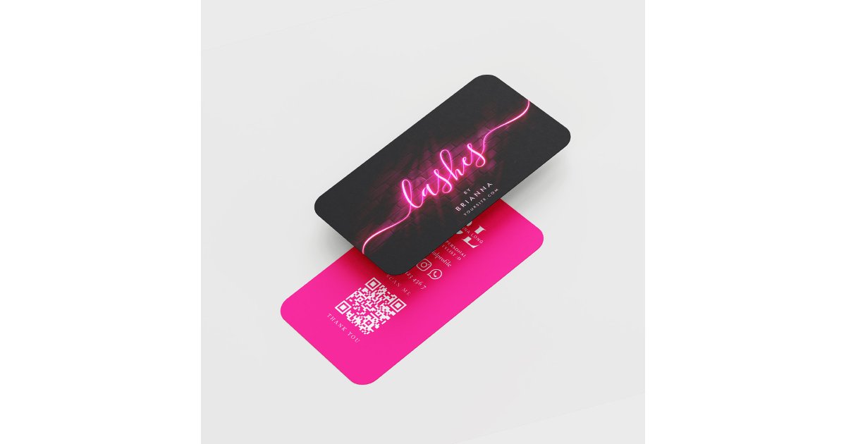 Lashes Eyelash Extensions Pink Script Business Card | Zazzle