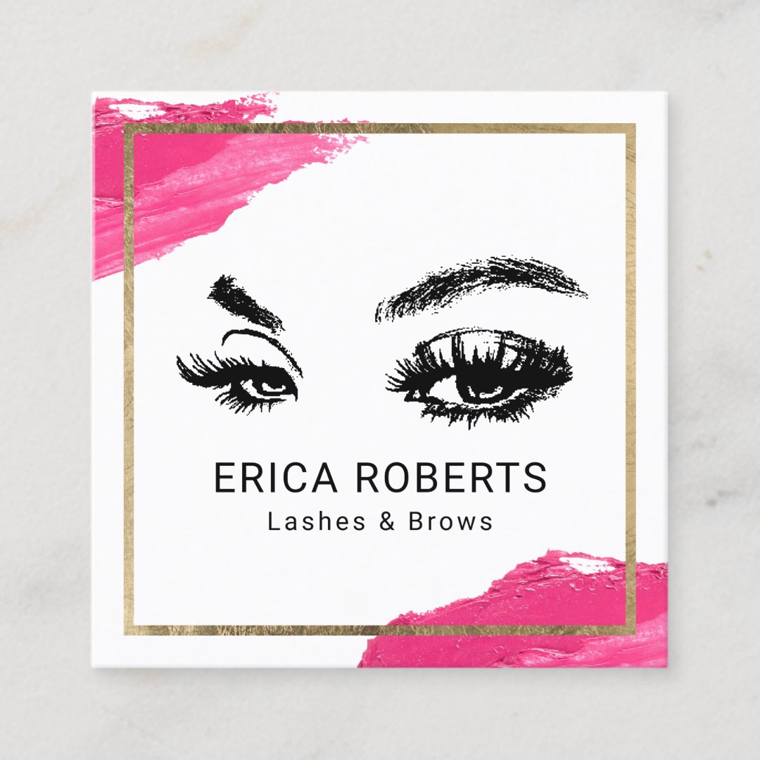 Lashes Eyelash Makeup Artist Modern Beauty Salon Square Business Card ...