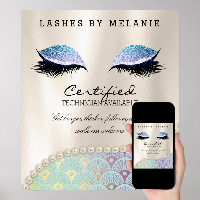 Lashes Eyelash Makeup Poster Pretty Eyes Mermaid | Zazzle