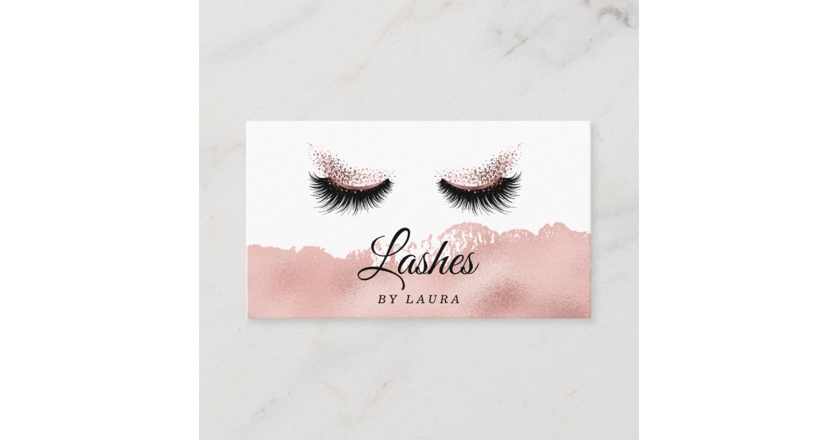 Lashes Makeup Artist Faux rose gold foil Business Card | Zazzle
