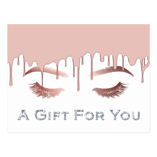 Lashes Makeup Artist Rose Gold Gift Certificate Postcard | Zazzle.com