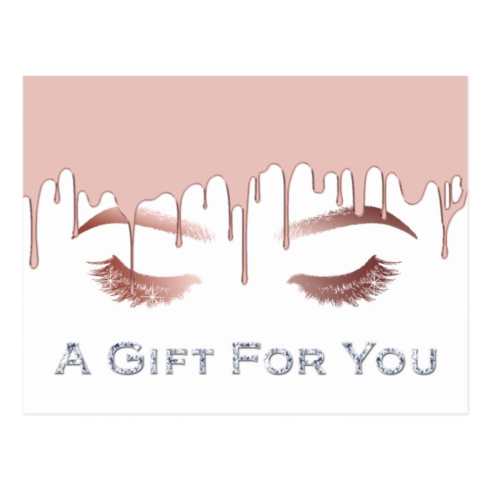 Lashes Makeup Artist Rose Gold Gift Certificate Postcard | Zazzle.com