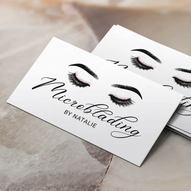 Lashes Microblading Elegant Typography Business Card | Zazzle