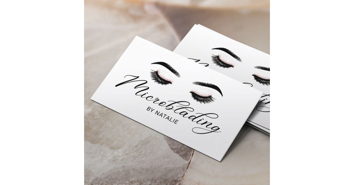 Lashes Microblading Elegant Typography Business Card | Zazzle