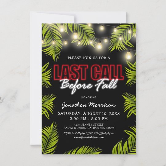 Last Call Before Fall Invitation | Zazzle.com