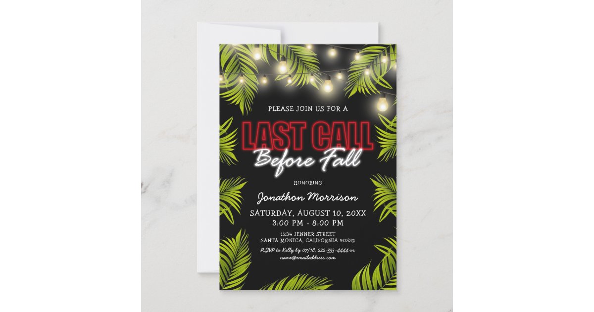 Last Call Before Fall Invitation | Zazzle