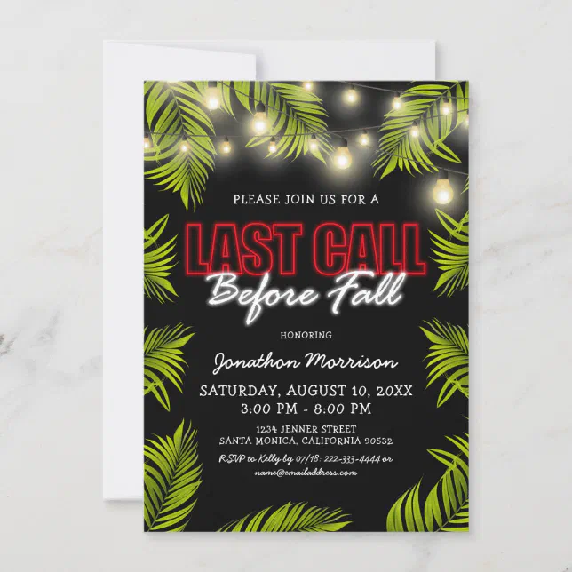 Last Call Before Fall Invitation | Zazzle