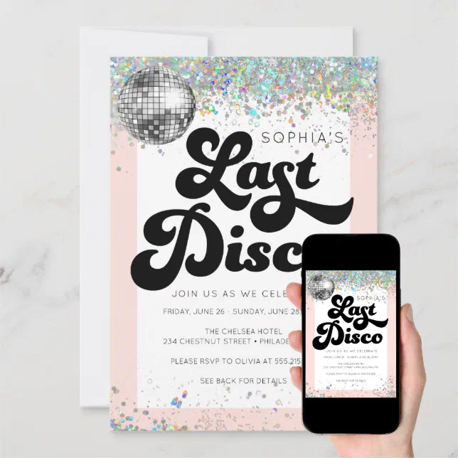 Last Disco Bachelorette Party Itinerary Invitation | Zazzle