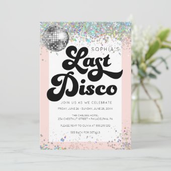 Last Disco Bachelorette Party Itinerary Invitation | Zazzle