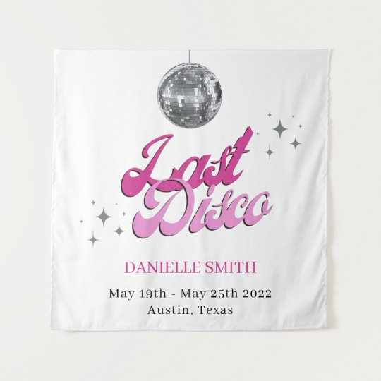 Last Disco Bachelorette Theme Ball Photo backdrop | Zazzle.com