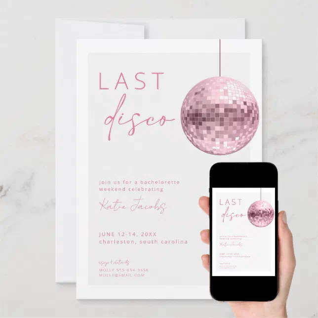 Last Disco Bachelorette Weekend Invitation | Zazzle