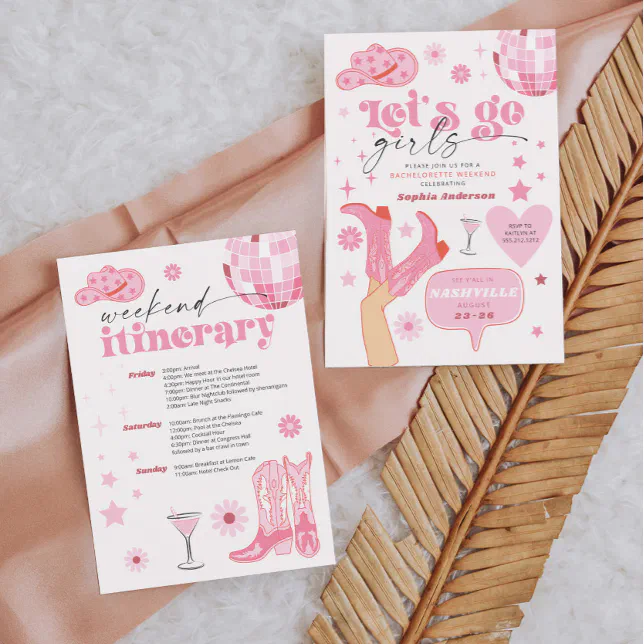 Last Disco Rodeo Bachelorette Party Nash Bash Invitation | Zazzle