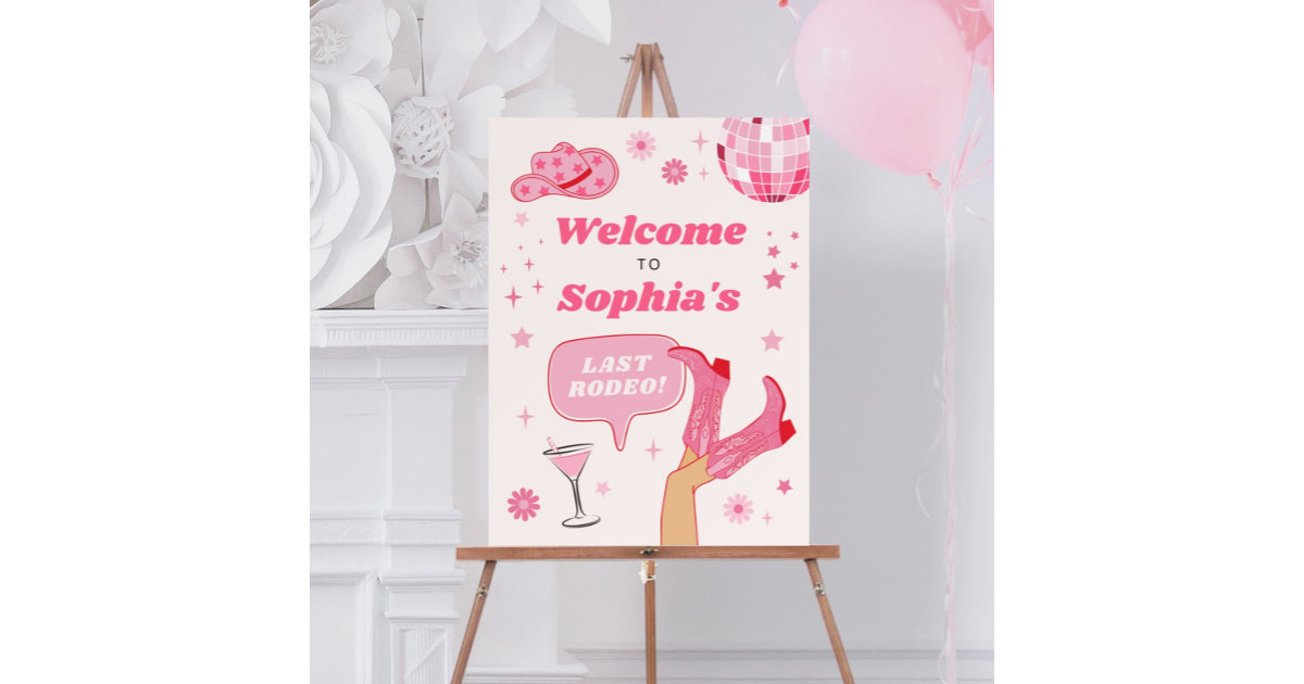 Last Disco Rodeo Bachelorette Party Nash Bash Sign | Zazzle