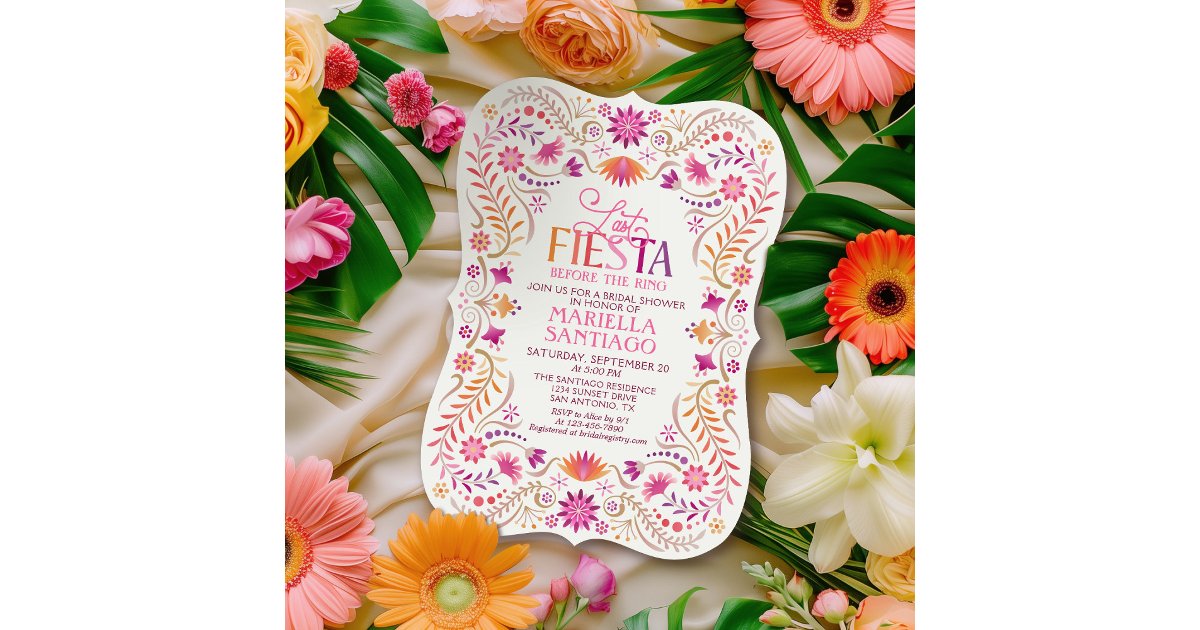 Last Fiesta Bridal Shower Invitation | Zazzle