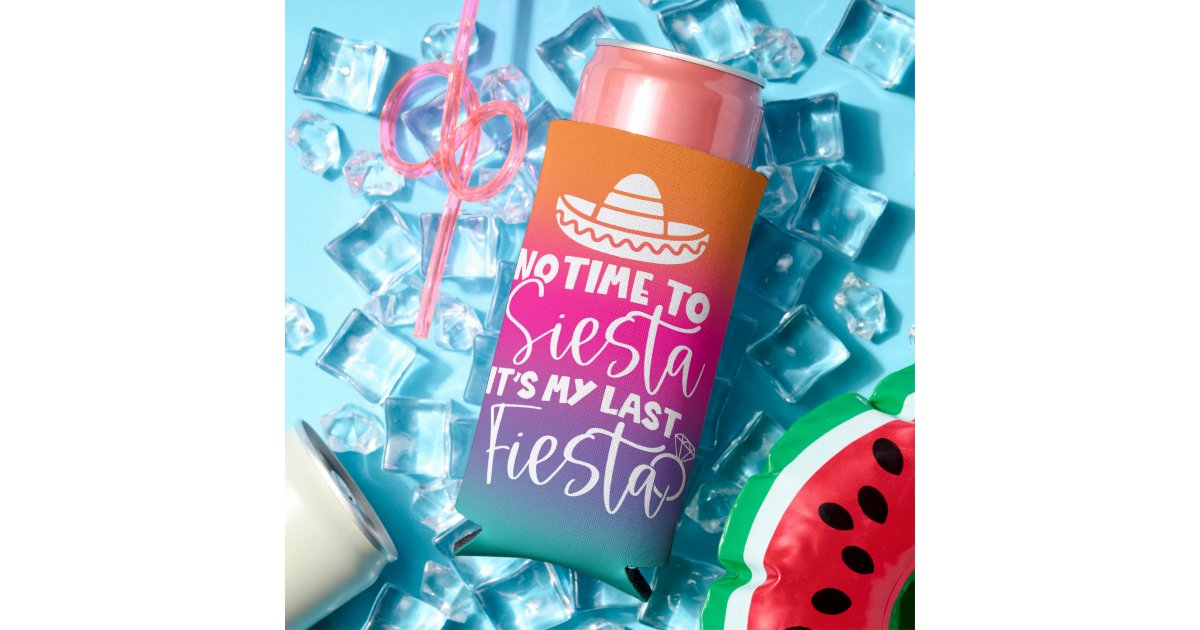 Last Fiesta Bride Bachelorette Party Keepsake Seltzer Can Cooler | Zazzle