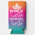 Last Fiesta Bride Bachelorette Party Keepsake Seltzer Can Cooler | Zazzle