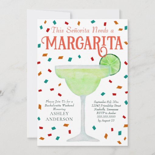Last Fiesta Margarita Bachelorette Weekend Party Invitation | Zazzle