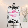 Last Hoedown Cow Print Hot Pink Bridal Shower Sign | Zazzle