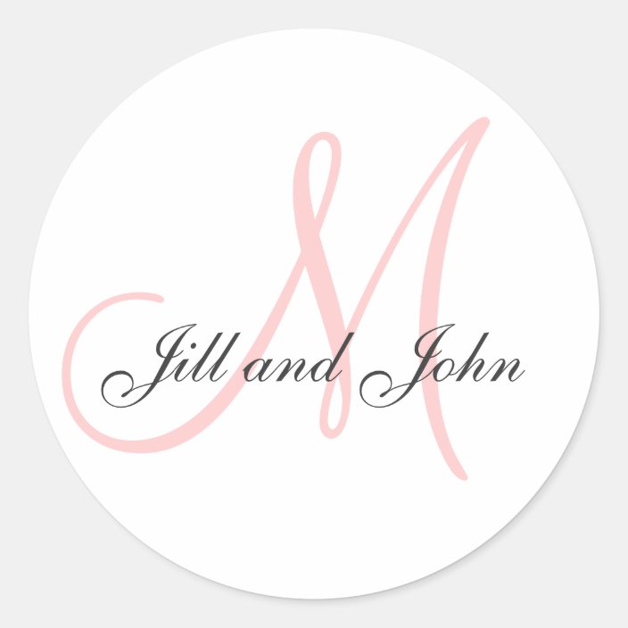 Last Name Initial plus First Names Pink Sticker | Zazzle