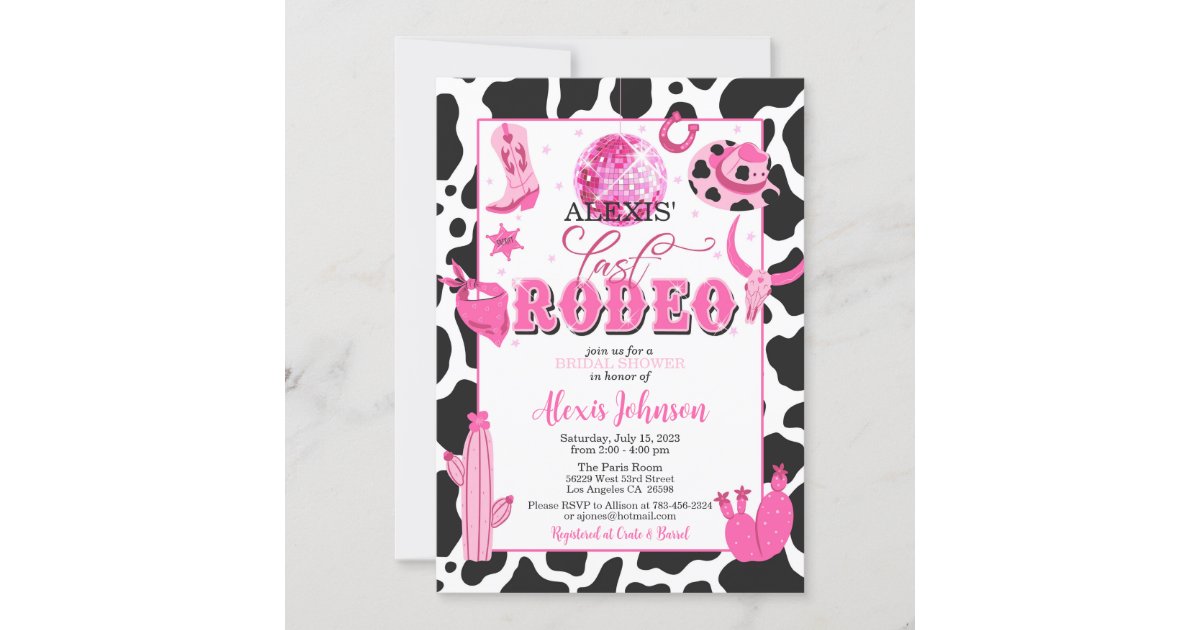 Last Rodeo Bachelorette/Bridal Shower Invitation | Zazzle
