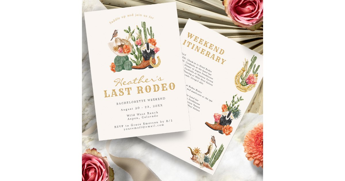 Last Rodeo Bachelorette Invitation | Zazzle