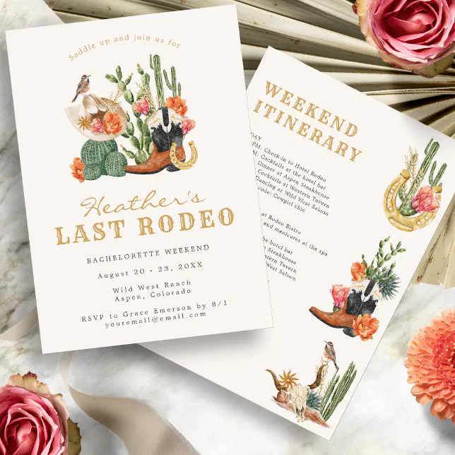 Last Rodeo Bachelorette Invitation | Zazzle