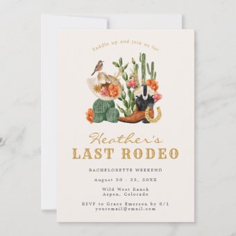 Last Rodeo Bachelorette Invitation | Zazzle