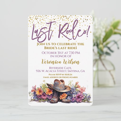 Last Rodeo Bachelorette Party Invitation | Zazzle