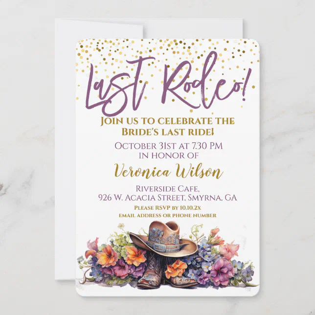 Last Rodeo Bachelorette Party Invitation | Zazzle