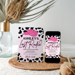 Last Rodeo Cowgirl Bachelorette Bridal Shower Invitation | Zazzle