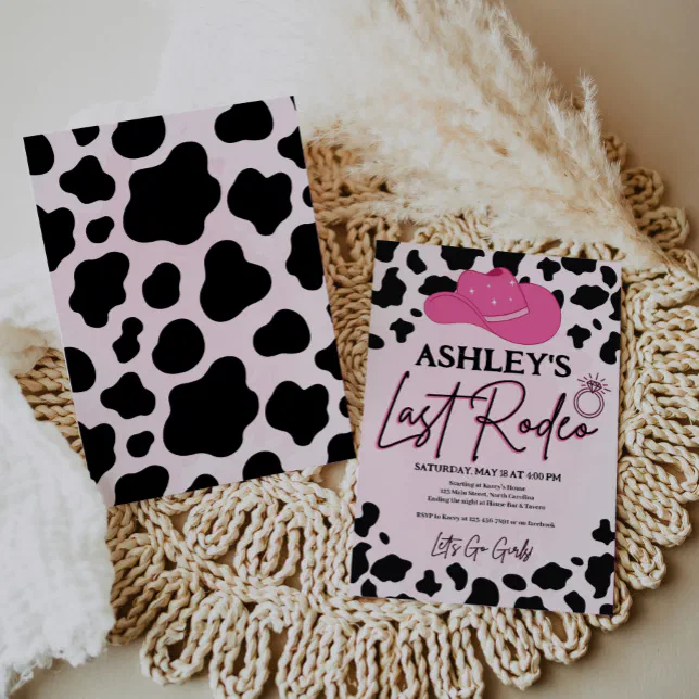 Last Rodeo Cowgirl Bachelorette Bridal Shower Invitation | Zazzle