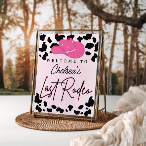 Last Rodeo Cowgirl Bridal Shower Bachelorette Sign | Zazzle
