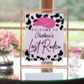 Last Rodeo Cowgirl Bridal Shower Bachelorette Sign | Zazzle