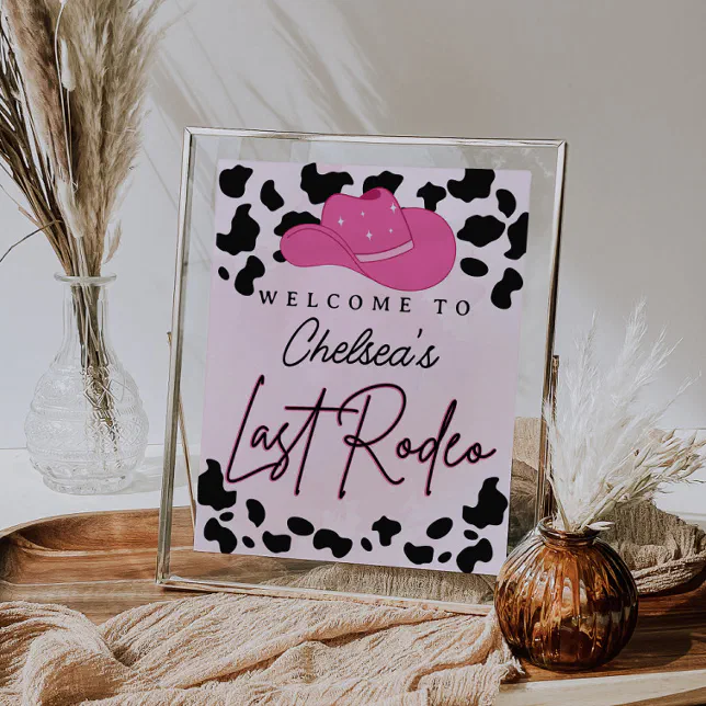 Last Rodeo Cowgirl Bridal Shower Bachelorette Sign | Zazzle